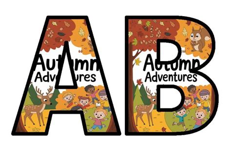 Autumn Adventures Class Lettering Set Instant Display Bulletin Board
