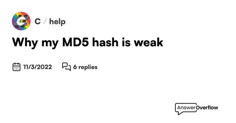 why my md5 hash is weak c