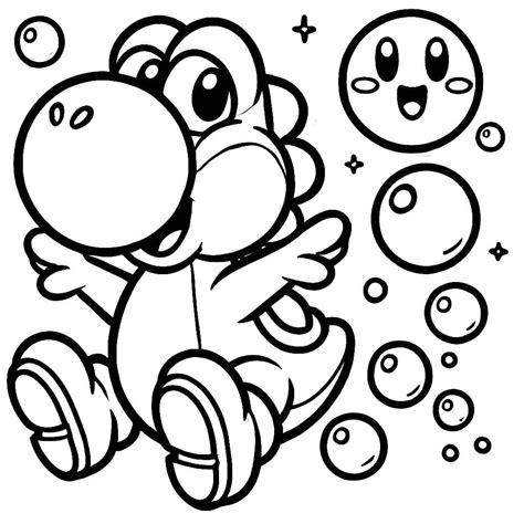 Yoshi On Erittäin Onnellinen Värityskuva Lataa Tulosta Tai Väritä