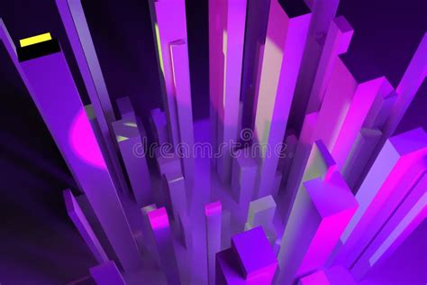 3d Rendering Abstract Colorful Lighting Pillar Block Or Shapre