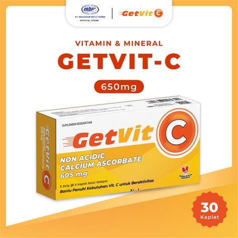 Getvit C 605mg Body Endurance Vitamin 1 Box Contains 30 Caplets Shopee Malaysia
