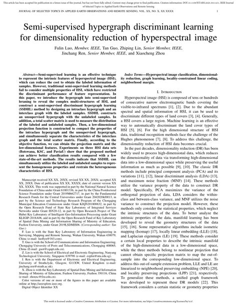 Pdf Semi Supervised Hypergraph Discriminant Learning For