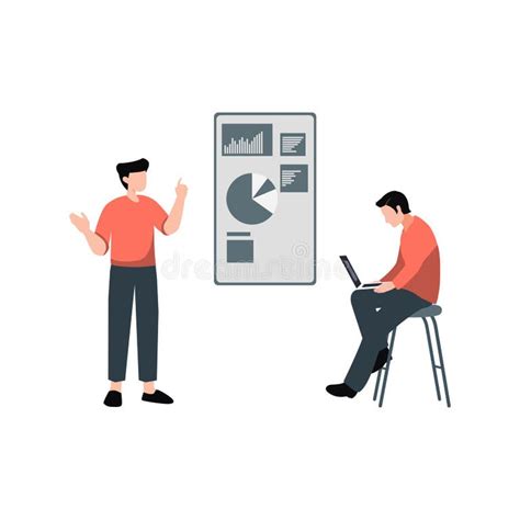 The Boys Are Working On A Chart Graph Stock Illustration Illustration