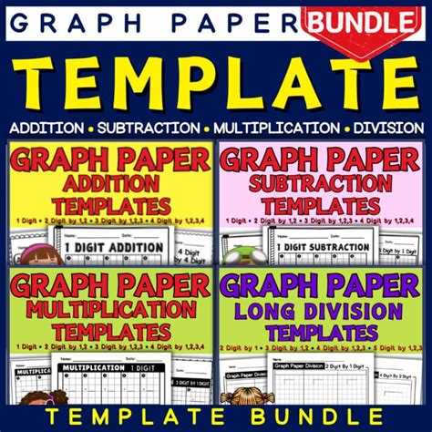 Engaging Elementary Math Graph Paper Worksheets Bundle For All Operations