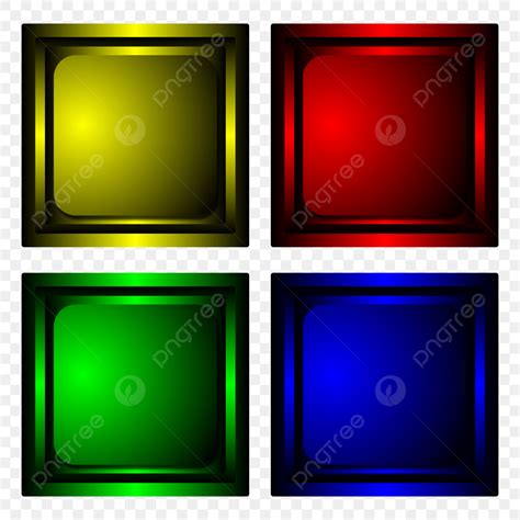 Gradient Colour Vector Art Png Box Button Set Gradient Colourful Png Design Button Set