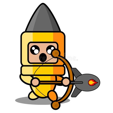 Nuclear Arrow Bullet Gun Mascot Costume Stock Vector Illustration Of