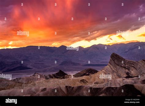 The Colorful Ridges Of Zabriskie Point At Sunset Death Valley National