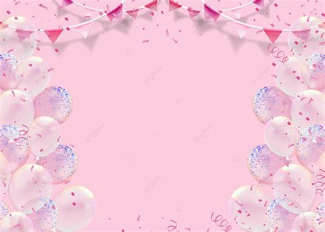 Pink Birthday Party Small Flag Balloon Background Wallpaper Pink