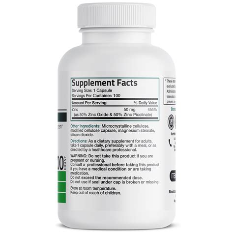 Bronson Zinc 50 Mg 100 Vegetarian Capsules Bronson Vitamins
