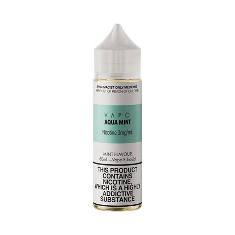 Vapo Aqua Mint 60ml Nicotine Freebase Pharmacy World Australia