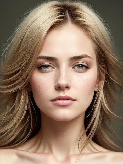 Premium Ai Image Natural Portrait Of A Young Beautiful Brownhaired Girl
