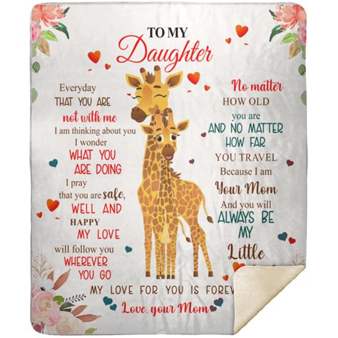 To My Daughter No Matter How Old Premium Mink Sherpa Blanket We