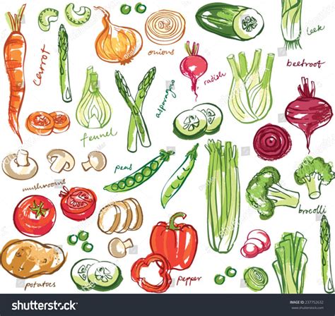 Assorted Vegetables Seamless Pattern Grunge Background Stock Vector