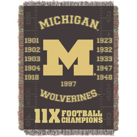 Ncaa Michigan Tapestry Throw Blanket 48x 60 Multi King Size