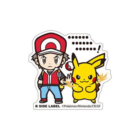 Sticker Red And Pikachu Pokémon B Side Label Meccha Japan