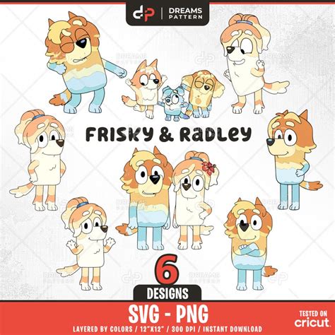 Blue Dog Frisky And Radley Svg 6 Designs Easy To Use Cartoon