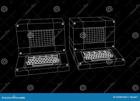 Classic Retro Perconal Computer Programming Code Concept Stock Vector