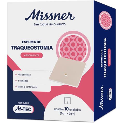 Curativo De Espuma Absorvente Para Traqueostomia 8cm X 9cm Metromed