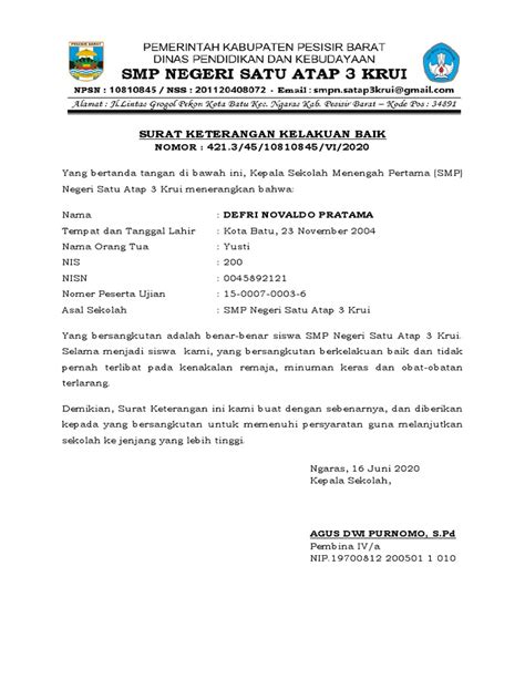 Suket Kelakuan Baik Pdf