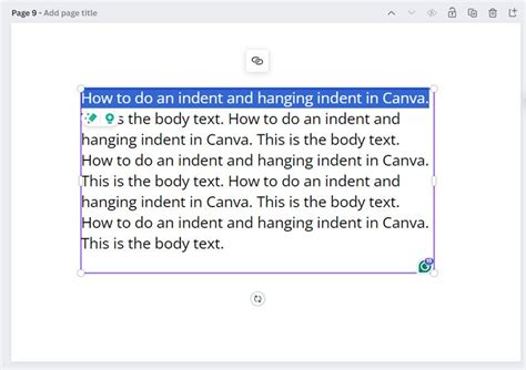 How To Do Hanging Indent On Canva And Canva Docs
