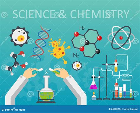 Chemical Laboratory Science And Technology Flat Style Design Vector