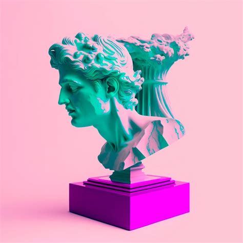 Premium Photo Beautiful Vaporwave Sculpture 3d