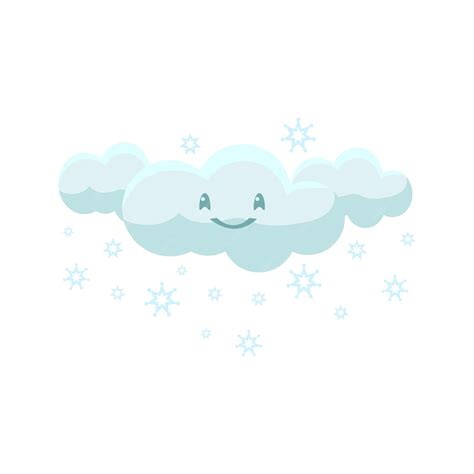 Premium Vector White Snowing Cloud