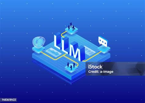 대규모 언어 모델 Llm 개념입니다 생성 Ai 인공 지능의 3d 아이소메트릭 벡터 그림 대규모 언어 모델에 대한 스톡 벡터 아트 및 기타 이미지 대규모 언어 모델