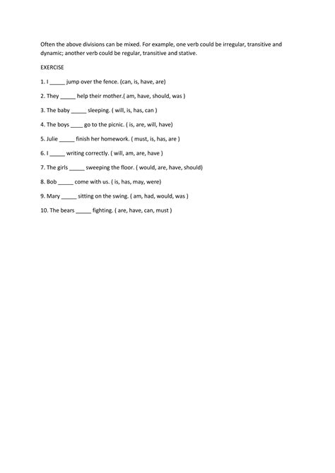 Verb Classification Docx