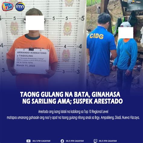 4 Taong Gulang Na Bata Ginahasa Ng Sariling Ama Suspek Arestado Rmn