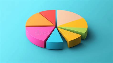 Colorful Pie Chart On A Blue Background Ideal For Data Visualization And Business Presentations