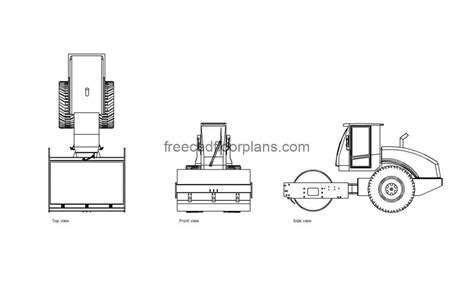 Vibratory Roller Compactor Autocad Block Free Cad Floor Plans
