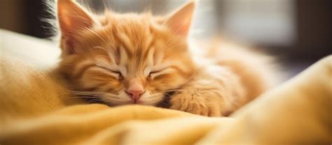 Premium Ai Image Photo Of A Drowsy And Playful Orange Fluffy Kitten