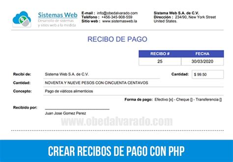 Crear Recibos De Pago Con Php Obed Alvarado