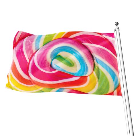 Rainbow Swirl Candy Print Flag Gearfrost
