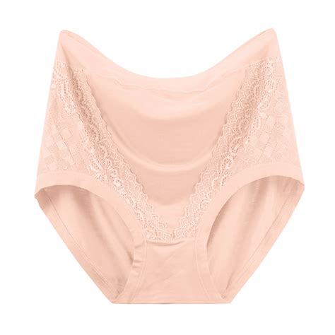 Sinpiling Womens Cotton Underwear Plus Size Casual Lace Splice High