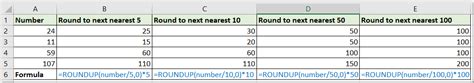 How To Round Number To Nearest 51050100 In Excel