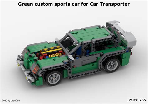 Lego Moc Green Custom Sports Car For Car Transporter By L1anchu