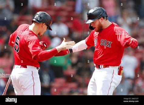Boston Red Soxs Alex Verdugo Celebrates His Two Run Home Run With