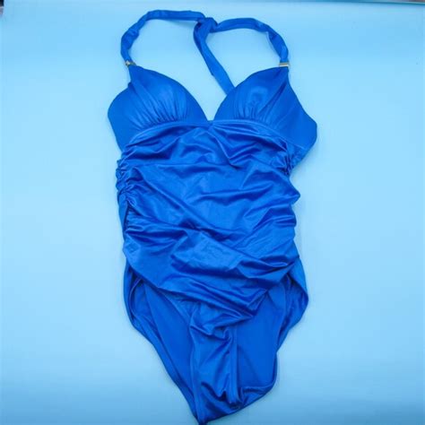 Victorias Secret Swim Victorias Secret Medium Blue Ruffle One