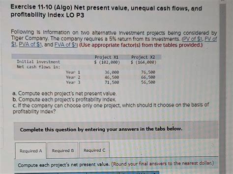 Solved Exercise 11 10 Algo Net Present Value Unequal Cash