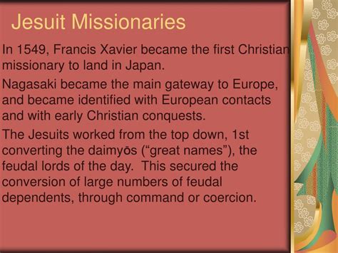 Ppt Exploration And Impact Of Christianity In Feudal Japan Powerpoint