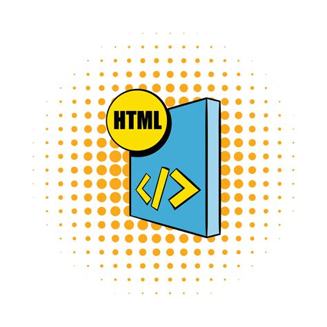 html file icon in comics style 14150958 vector art at vecteezy