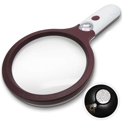 Extra Large 4x Magnifying Glass With 4 Ultra Bright Led Lights And 25x Z