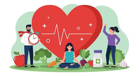 Healthy Heart Lifestyle With People And Food 72229913 Vector Art At