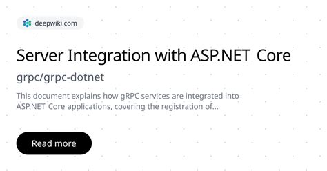 Server Integration With Aspnet Core Grpcgrpc Dotnet Deepwiki