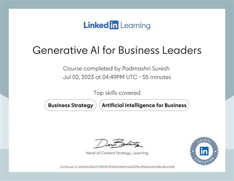 padmashri suresh on linkedin certificate of completion