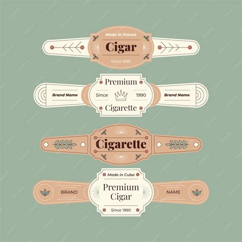 Coleção De Design De Rótulo De Charuto Vetor Grátis
