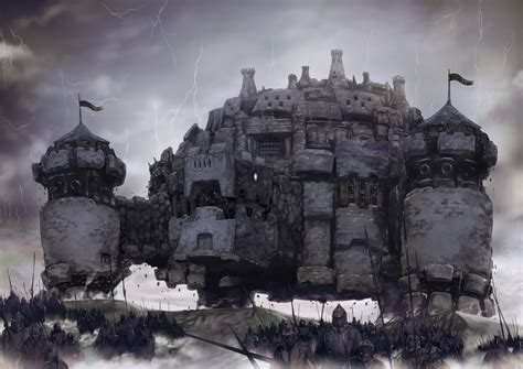 Walking Fortress Castle Golem Dragonmech Fantasy Landscape Fantasy