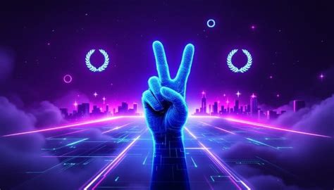 Free Neon Victory Sign Image Cyberpunk Neon Victory Download At